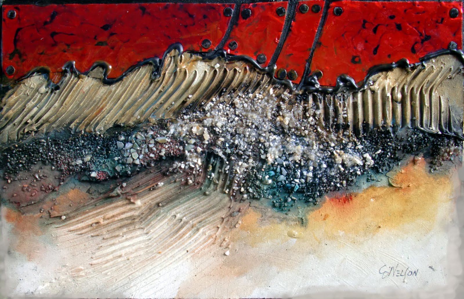 CAROL NELSON FINE ART BLOG: "RED TIDE" 11057, daily painter mixed media ...