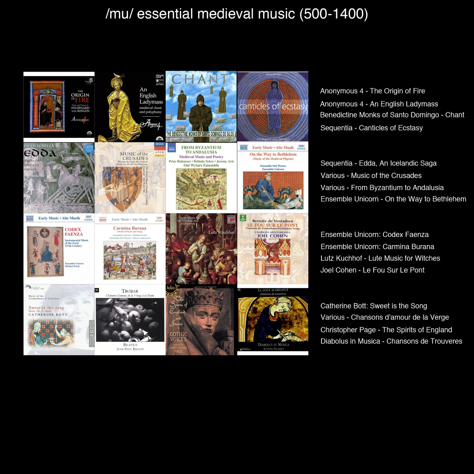 /mu/core: Essential Medieval (500-1400)