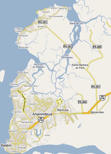 Imagens de Mosqueiro, Belém, Pará, Brasil: Mapa de Mosqueiro