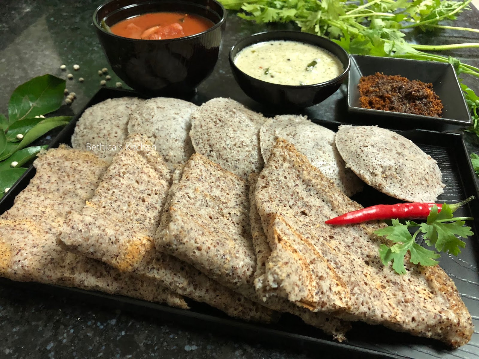 Bethica's Kitchen Flavours: Jowar (Sorghum) Idli-Dosa Combo