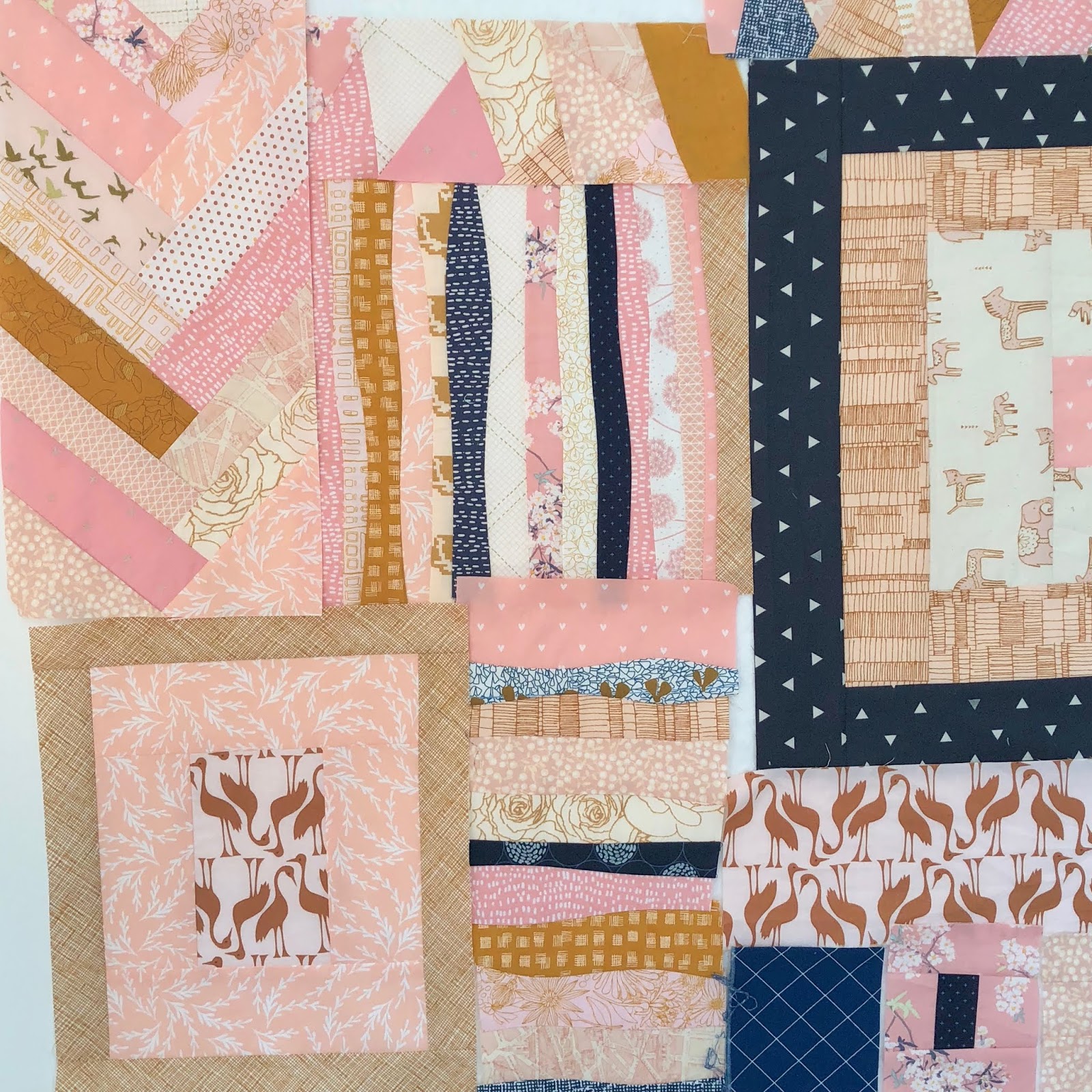 she can quilt: More improv - a sampler in the making