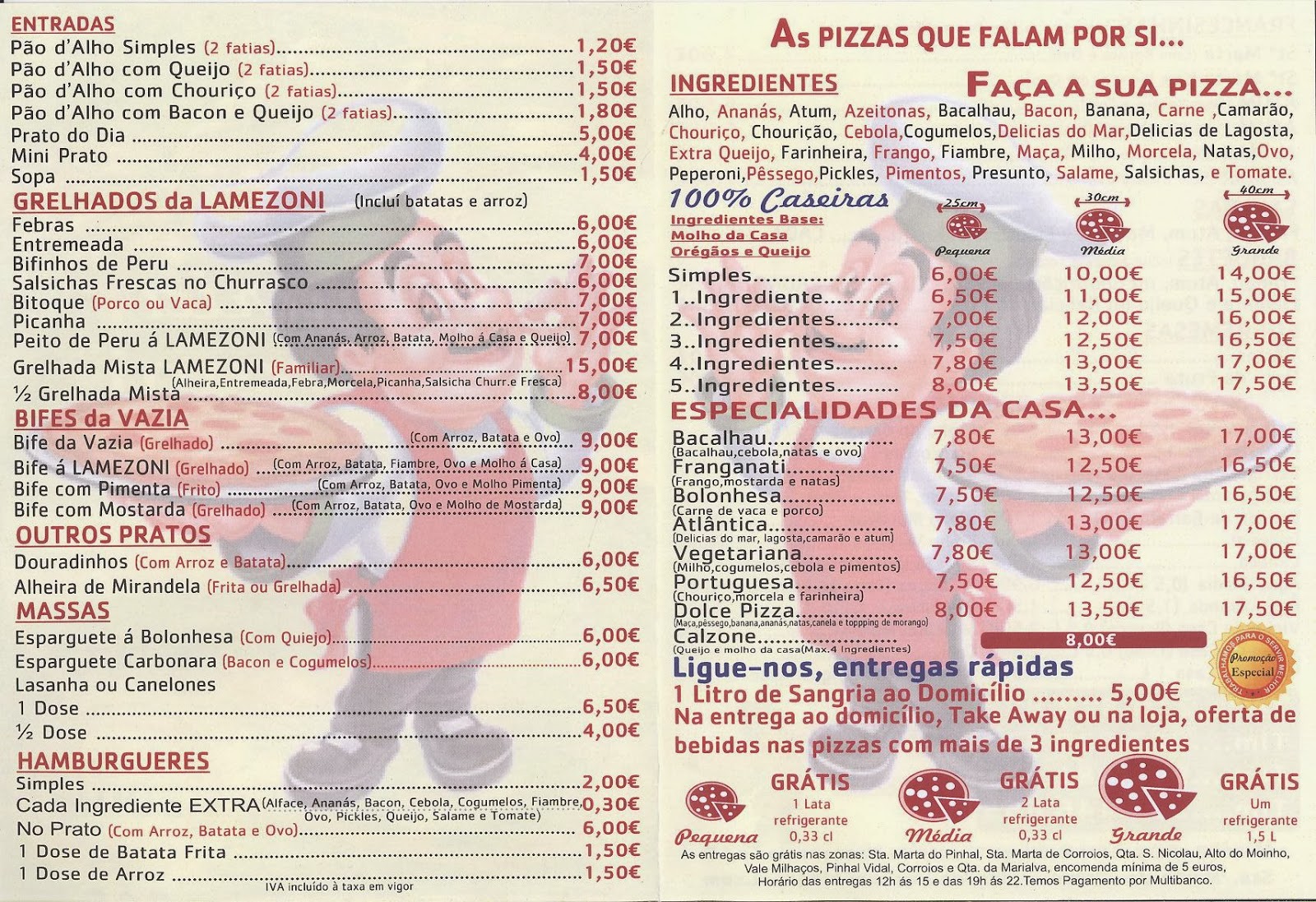 PIZZARIA LAMEZONI: Menu Completo