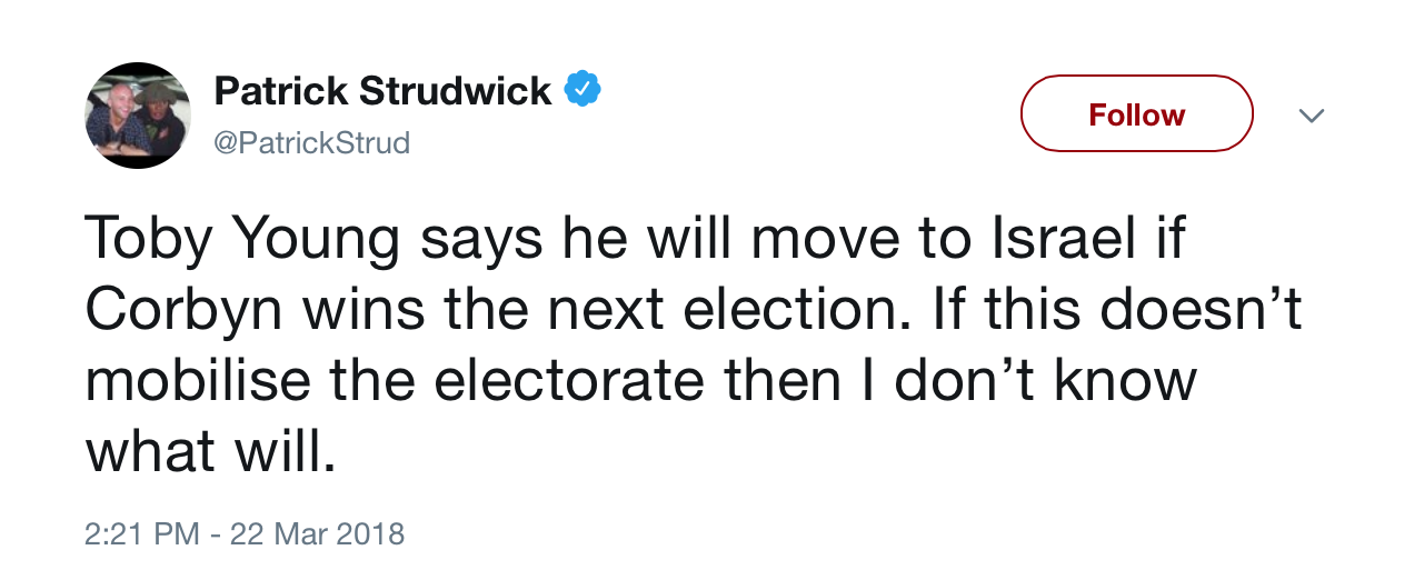 Zelo Street: Toby Young Is Leaving The Building