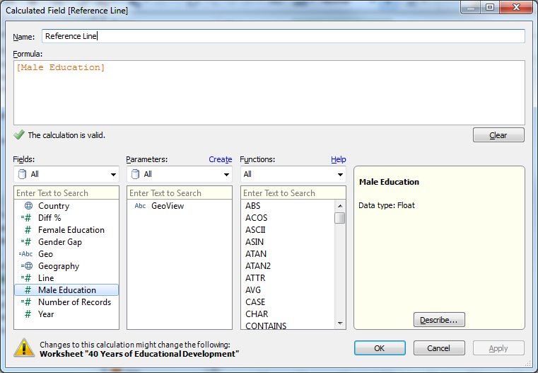 The Datographer: Creating a 45 Degree Reference Line in a Tableau ...
