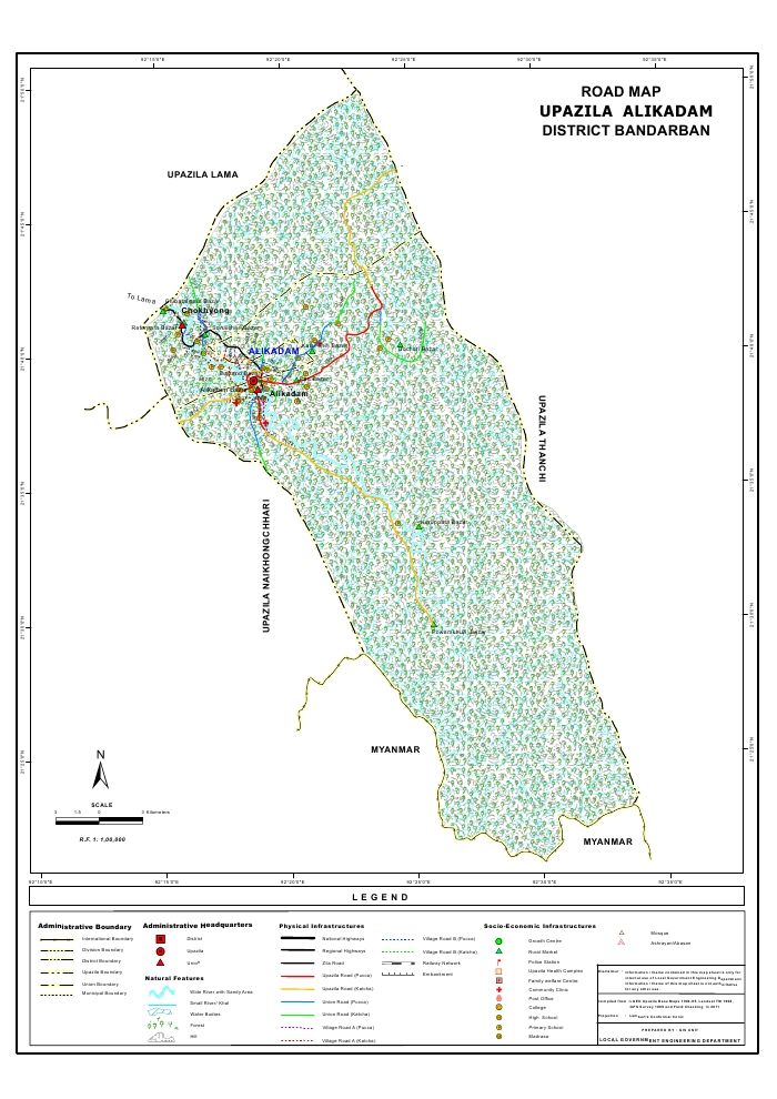 3 Detailed Maps of Alikadam Upazila, Bandarban, Bangladesh ...