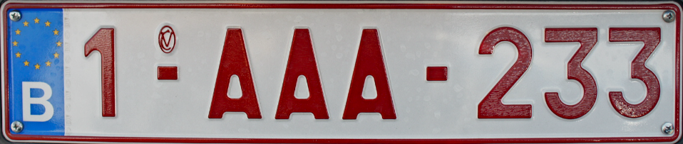 Belgian Licence Plates: List of 1-AAA plates