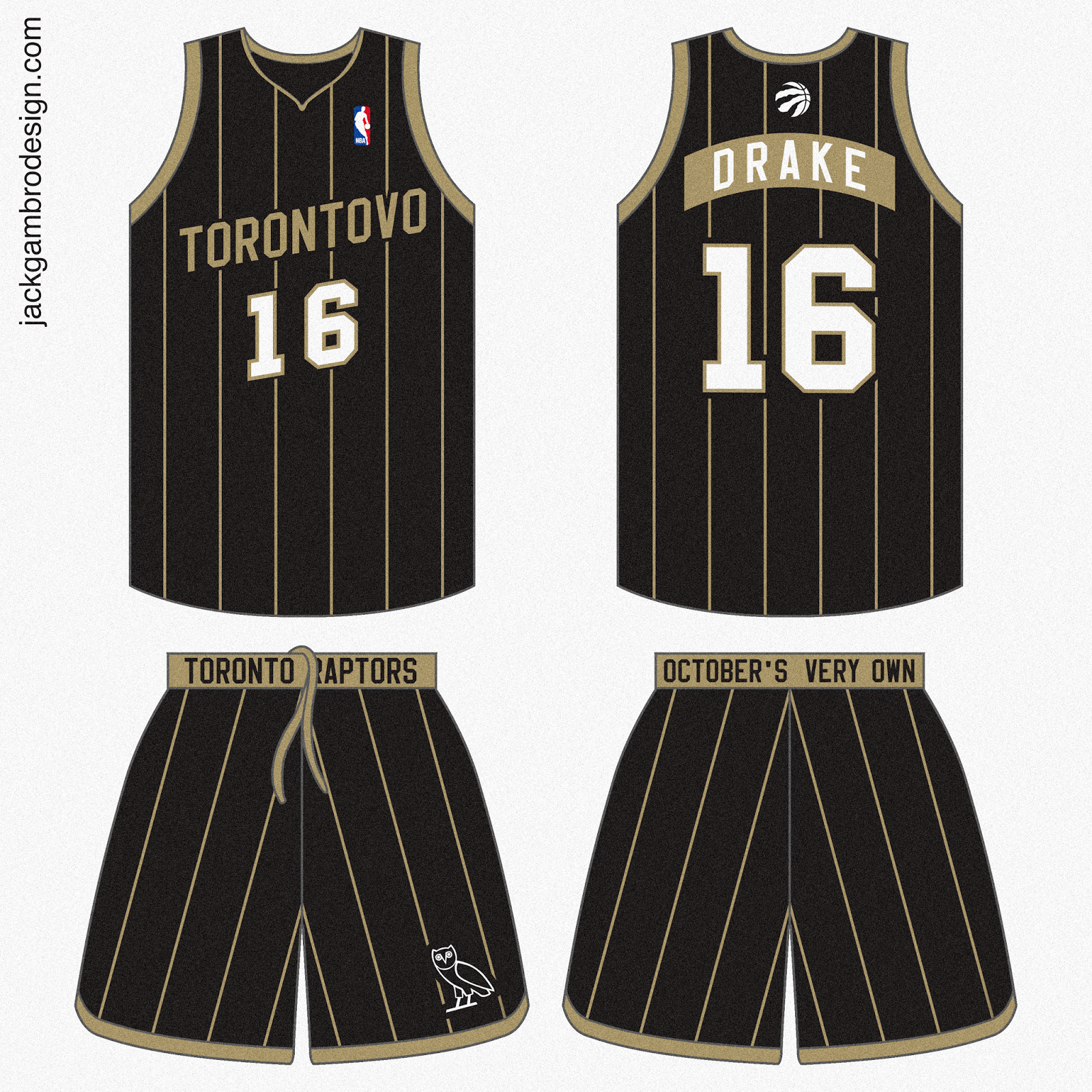 OVO Themed Raptors Uniforms (Conceptual) | Kanye to The
