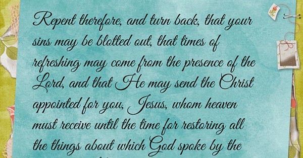 Layout for Today: Times of Refreshing