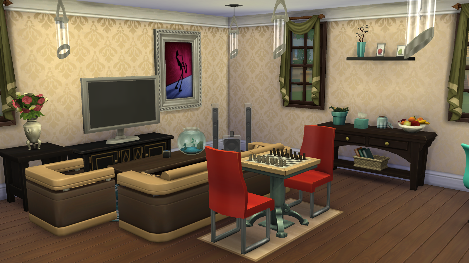 Heartfire: The Sims 4: Vintage Living Room (Room Build)
