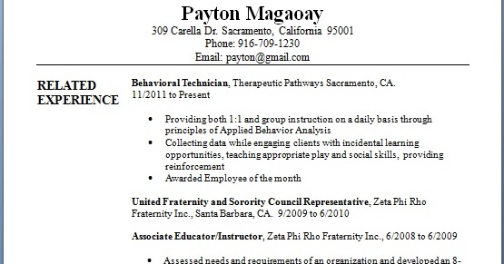 Behavioral Technician Resume Format in Word Free Download