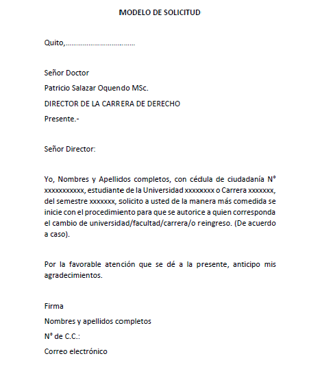 Ejemplo De Carta De Solicitud De Cambio De Carrera Compartir Ejemplos ... Ejemplo De Carta De Solicitud De Cambio De Carrera Compartir Ejemplos ...