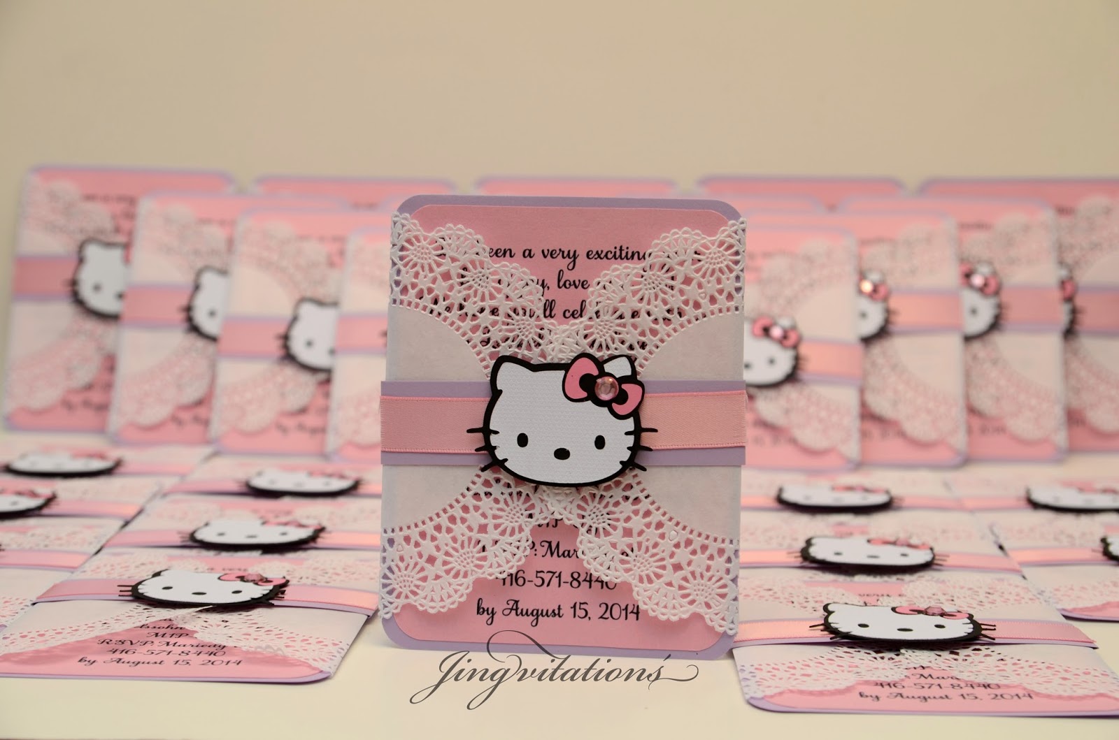Birthday and Baby Shower Invitations: Doily Hello Kitty Invitations