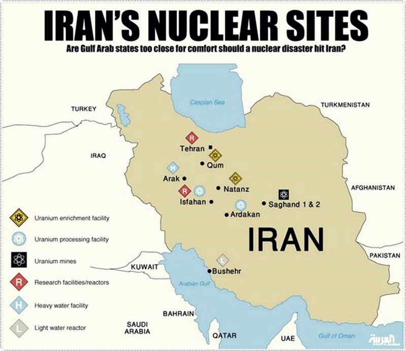 វិទ្យាសាស្រ្តយោធាកម្ពុជា: Iran Defense Bases Map