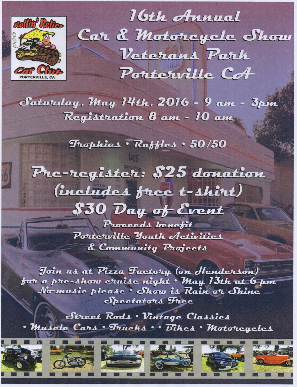Rollin' Relics Car Club: Car Show Flyer