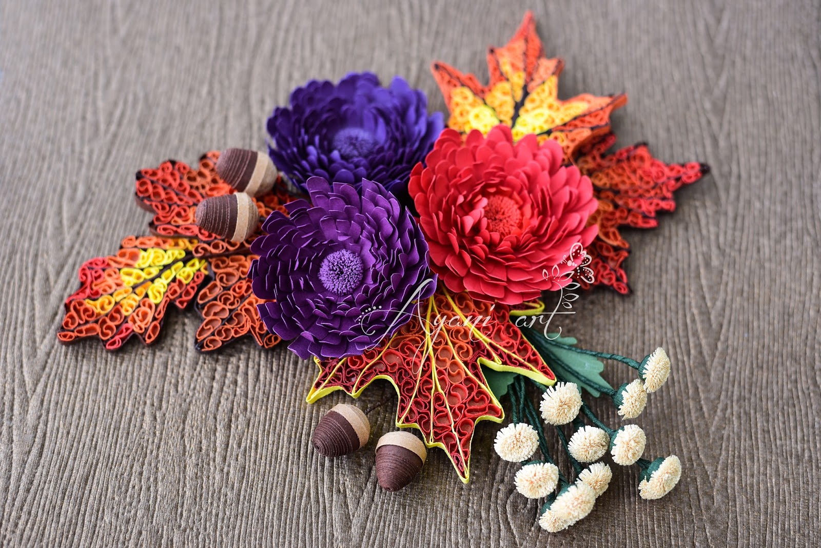 Ayani art: Quilling Fall Flowers