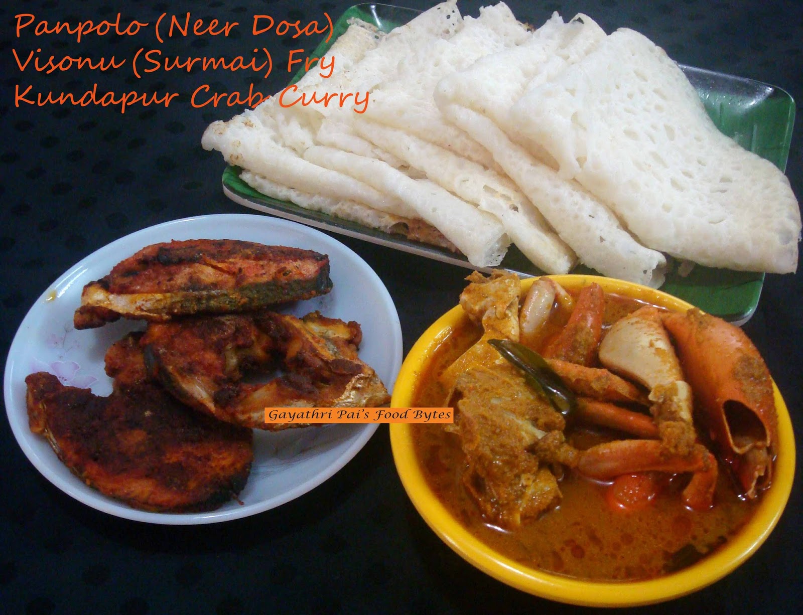 Gayathri Pai's Food Bytes: Kundapur Crab Curry ~ Panpolo (Neer Dosa ...