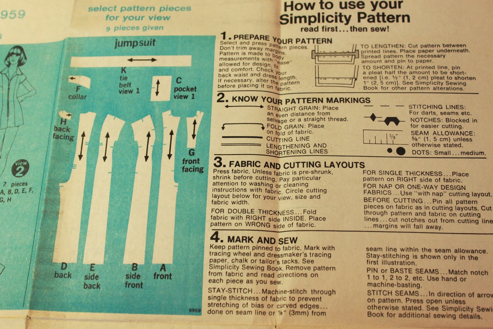 Section 4: Sewing Basics/Reading a Commercial Pattern