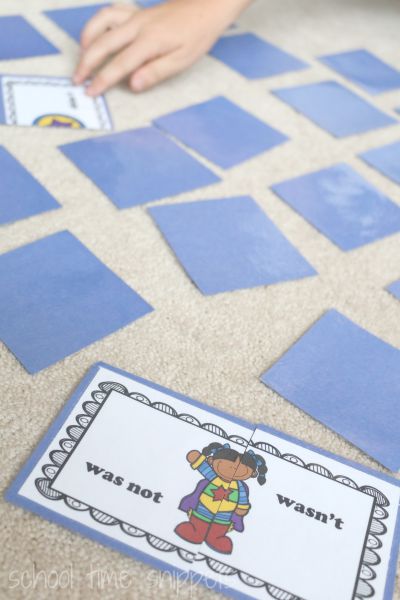 Printable Contractions Matching Game | School Time Snippets
