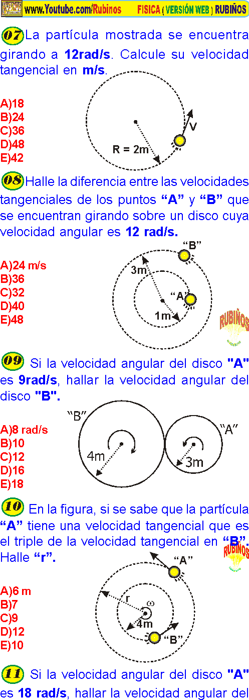 MOVIMIENTO CIRCULAR UNIFORME EJERCICIOS CON RESPUESTAS MCU PDF