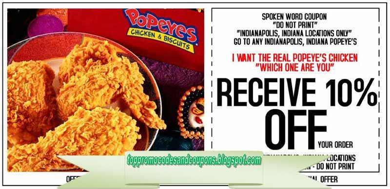Free Promo Codes and Coupons 2023: Popeyes Chicken Coupons