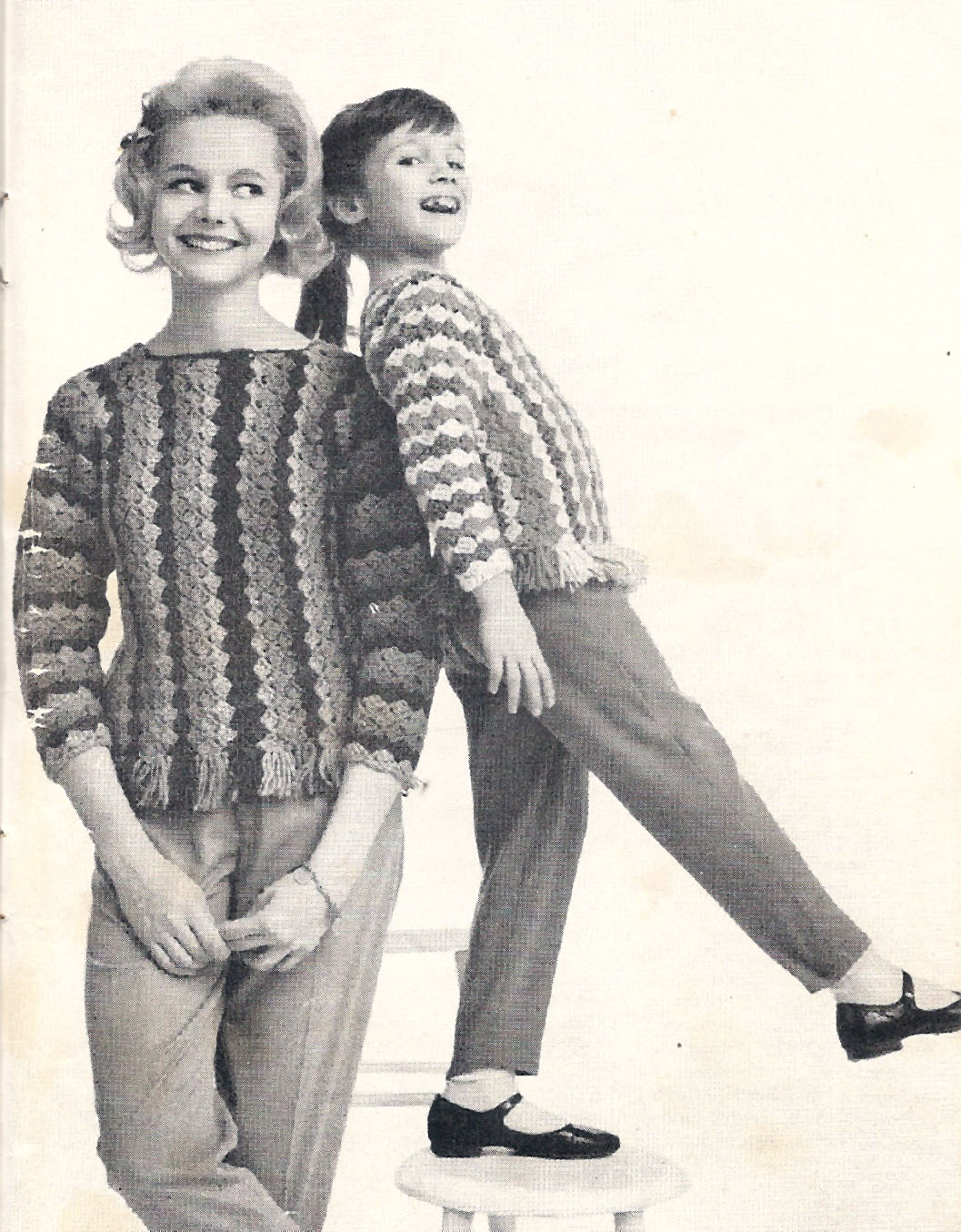 Vintage Knit Crochet Shop Talk Girls Crochet Sweater Striped With Fringe Free Pattern vintage-knit-crochet-shop-talk-girls-crochet-sweater-striped-with-fringe-free-pattern