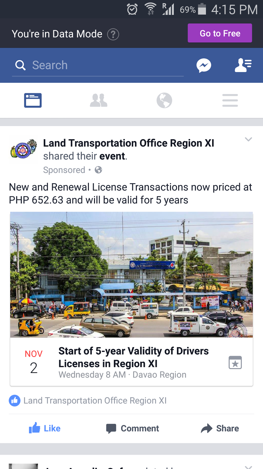 Historical Timeline of LTO Region XI : 2016