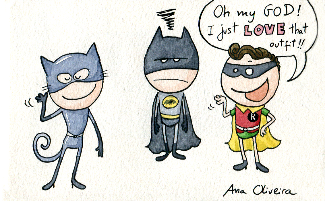 ilustrações, desenhos e outras coisas...: Batman, Robin and the Catwoman