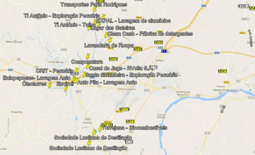 Ambiente Ondas3: Torres Novas: mapa de prevaricadores ambientais