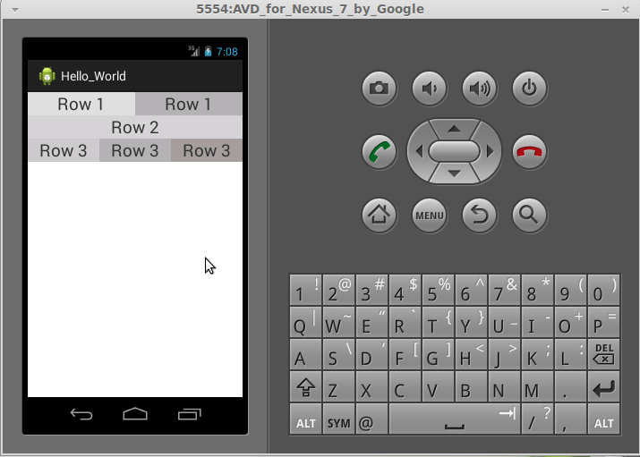 Learning Android: Table Layout