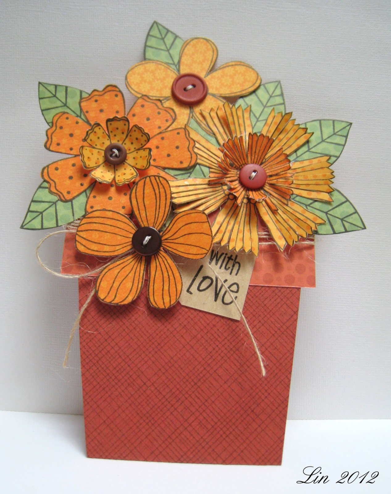 Sending Hugs: Flower Pot card