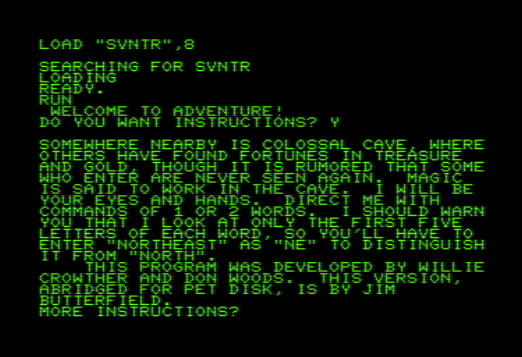 Tynemouth Software: Commodore PET text adventures