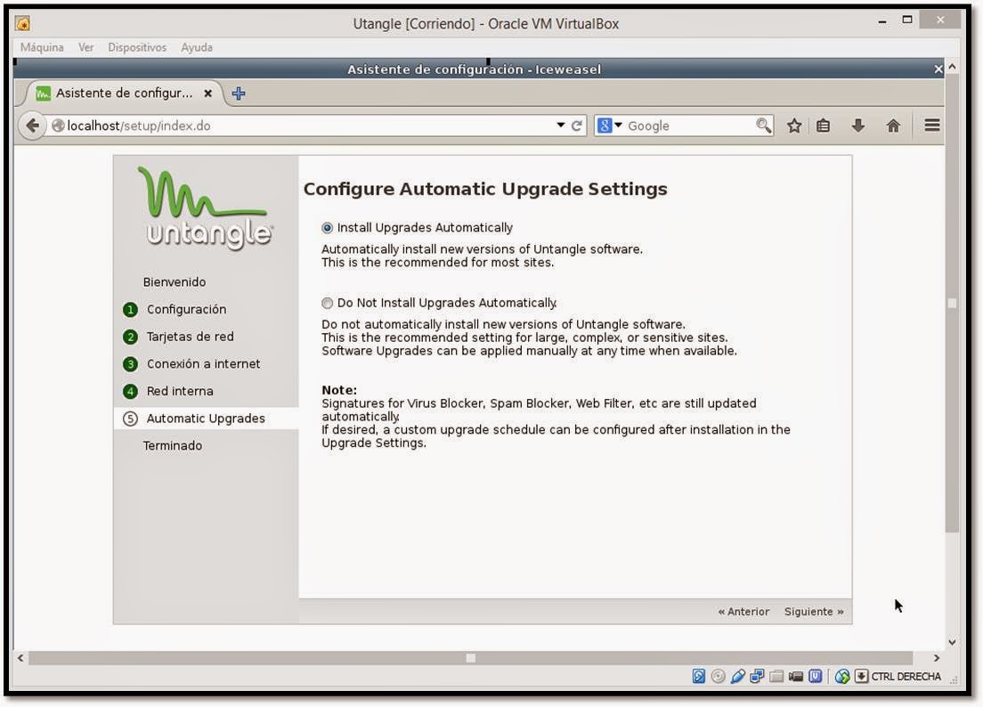 Informática: Instalación de Untangle