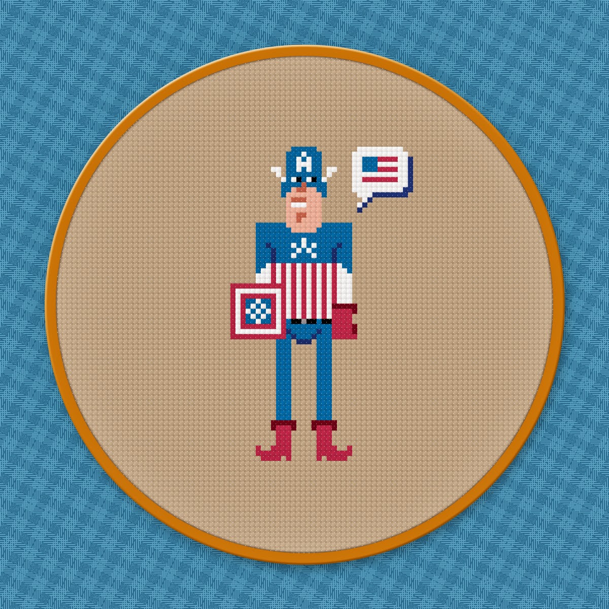 Cross-Stitch Patterns from PixelPower: Captain America - Cross Stitch ...