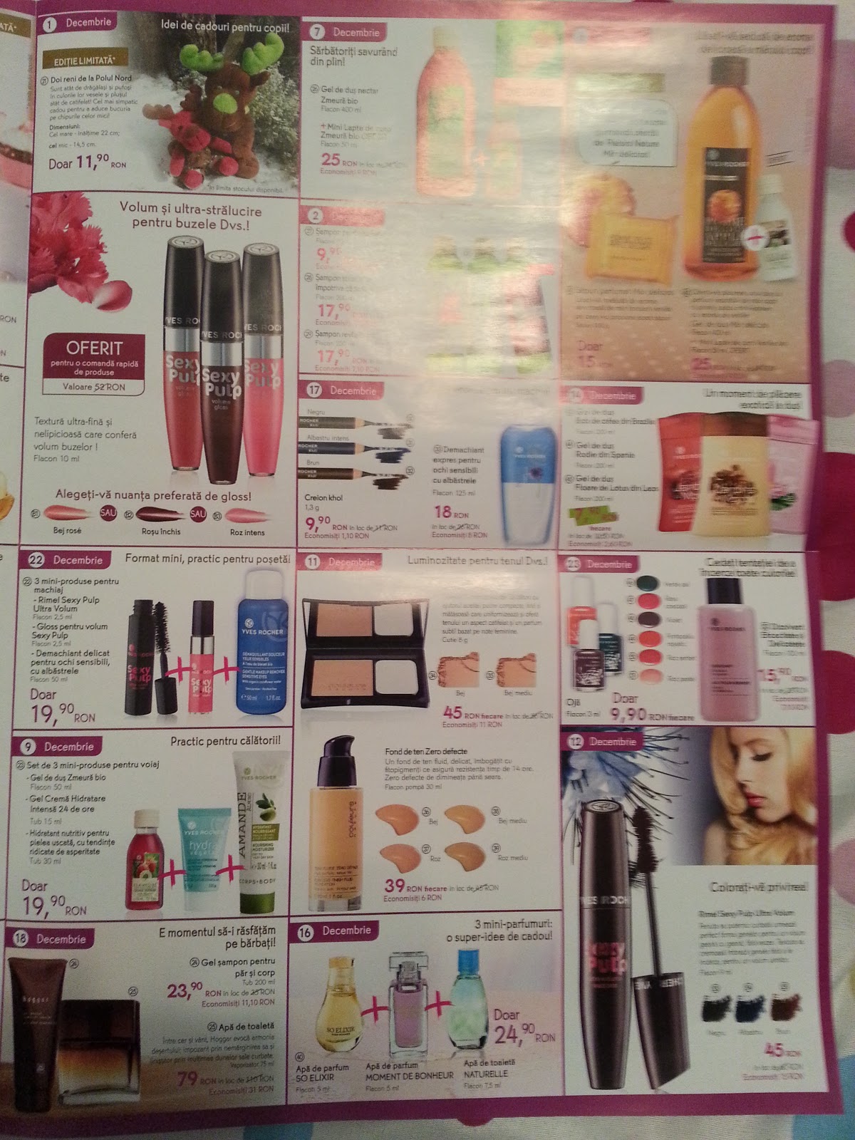 Revista unica cu catalog Yves Rocher decembrie - Rokolla