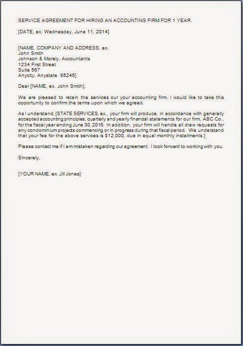 Service Contract Letter Sample Format