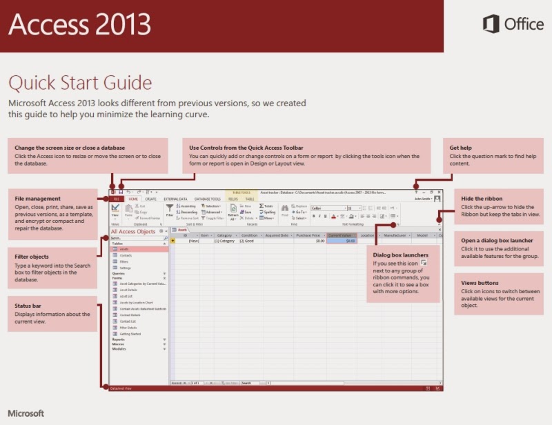 Warren Sparrow: Access 2013 Quick Start guide