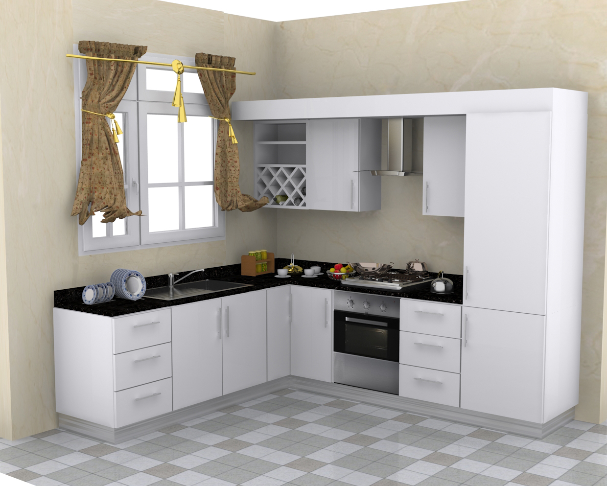 Qdesignfactory: Metallic Kitchen design for your beautiful flat or villa
