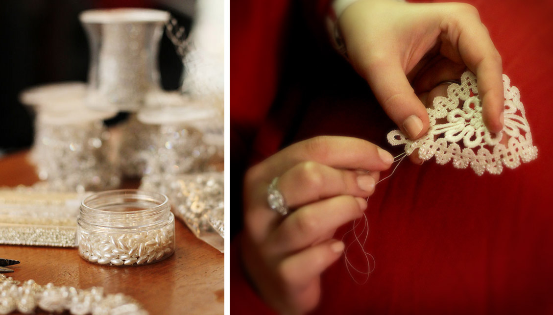 Perle Jewellery and Makeup: Behind-The-Seams: Hand-Beaded Lace Accessories