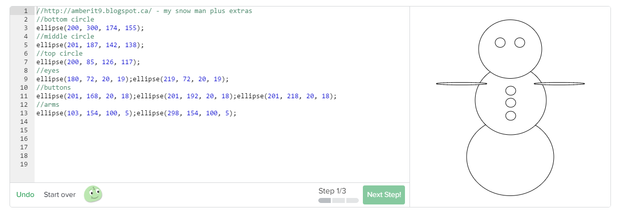 amber brar: 01 Simple Snowman - Javascript - Khan Academy