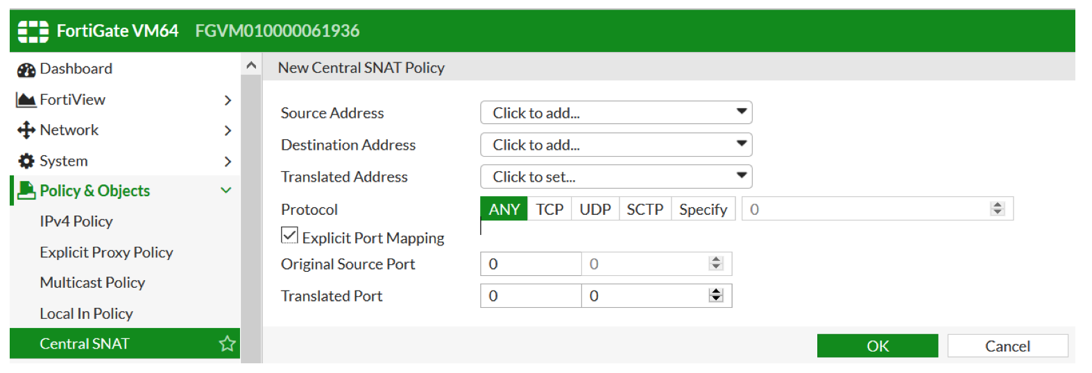 Blog Técnico FORTINET: FOS 5.4: Configurar Central SNAT (Anteriormente ...