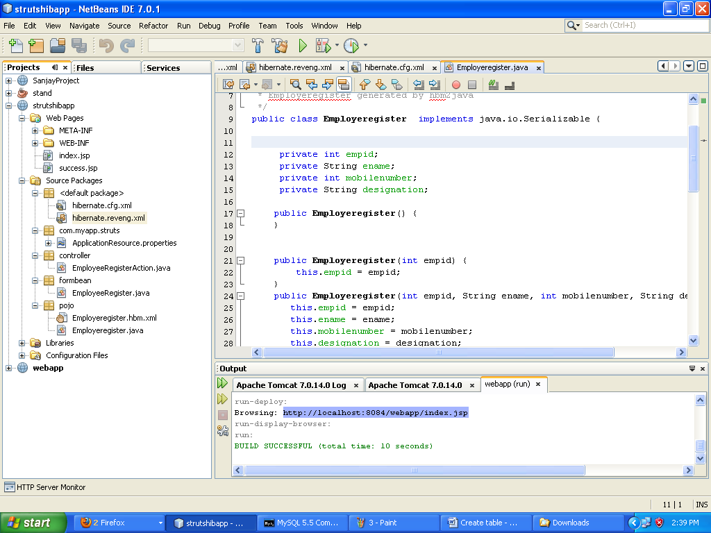 How to Insert a record into DataBase using Struts1.x and Hibernate ...