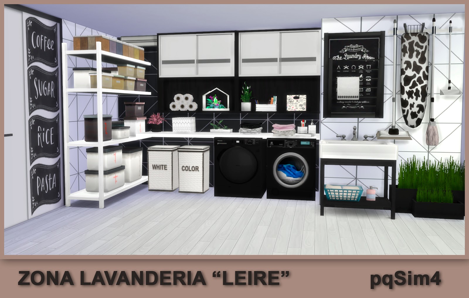 Zona Lavandería "Leire". Sims 4 Custom Content.