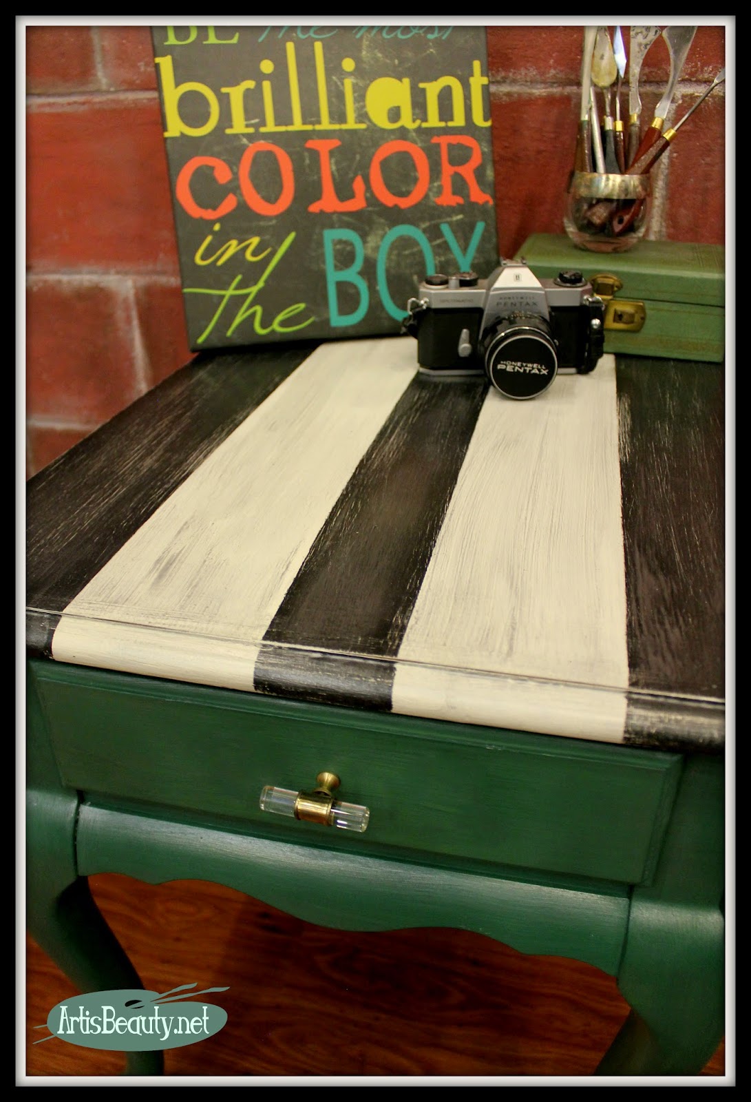 ART IS BEAUTY: Black and White Striped SASSY end table. An INSPIRED by ...