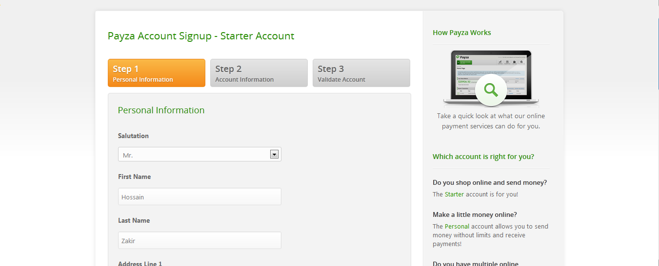 How to create a payza account ~ online earning tips & tricks