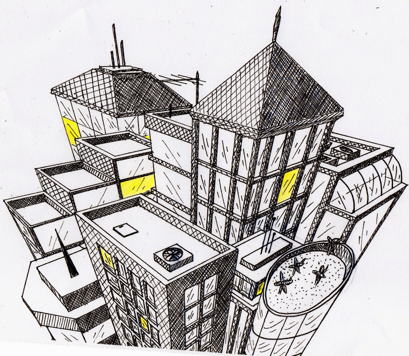 Daniel Cutler K100 Architecture Portfolio: City Skyscrapers in three ...