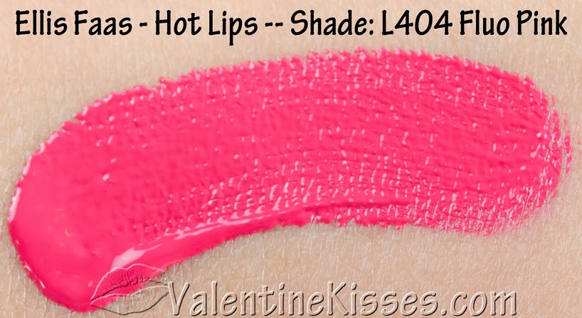 Valentine Kisses: Ellis Faas Hot Lips in shades L408 Baby Pink, L407 Deep Pink, L404 Fluo Pink ...