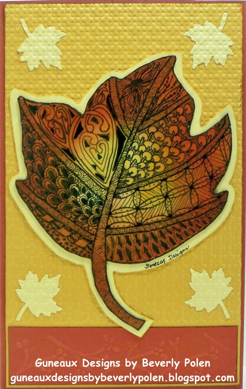 Guneaux Designs by Beverly Polen: Zentangle - Maple Leaf