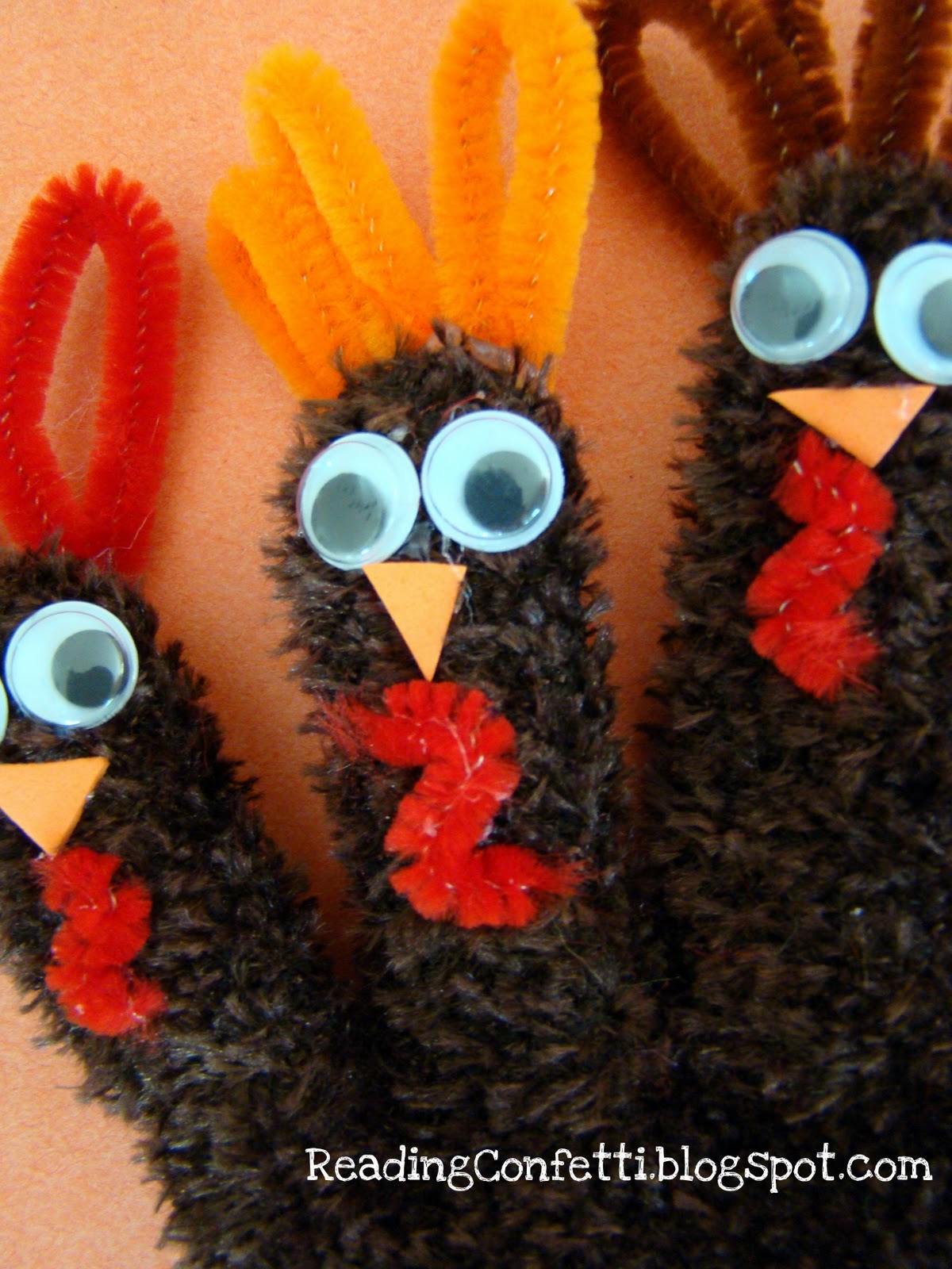 10 Fat Turkeys Puppet ~ Reading Confetti