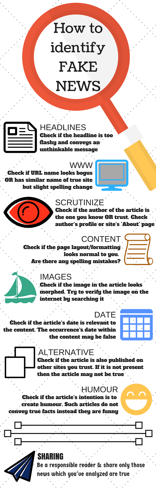 How to identify FAKE NEWS - Infographic