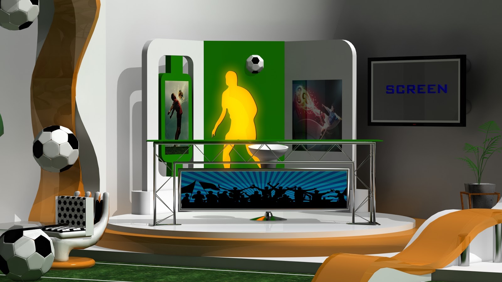 Sajid designer: qatar Sports day program set 3ds max design